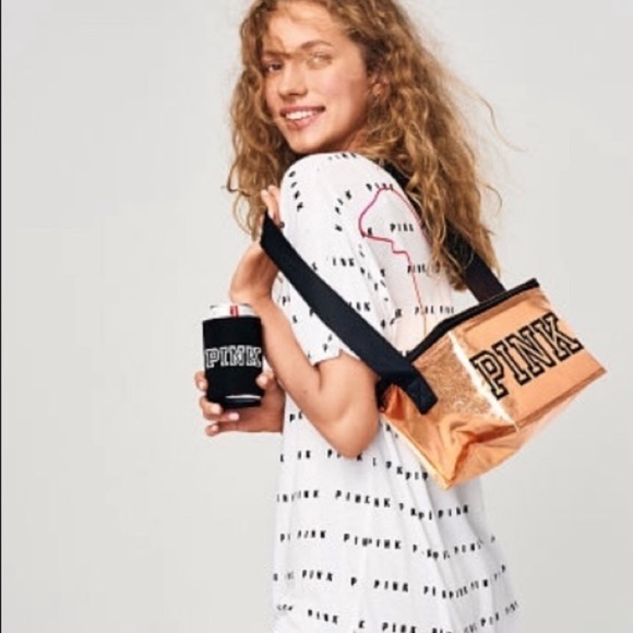 PINK Victoria's Secret | Bags | Pink Cooler Lunch Box Rose Gold | Poshmark